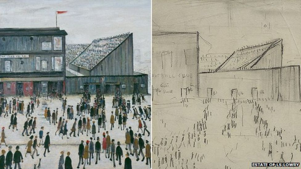 LS Lowry's Liver Buildings painting goes on show - BBC News