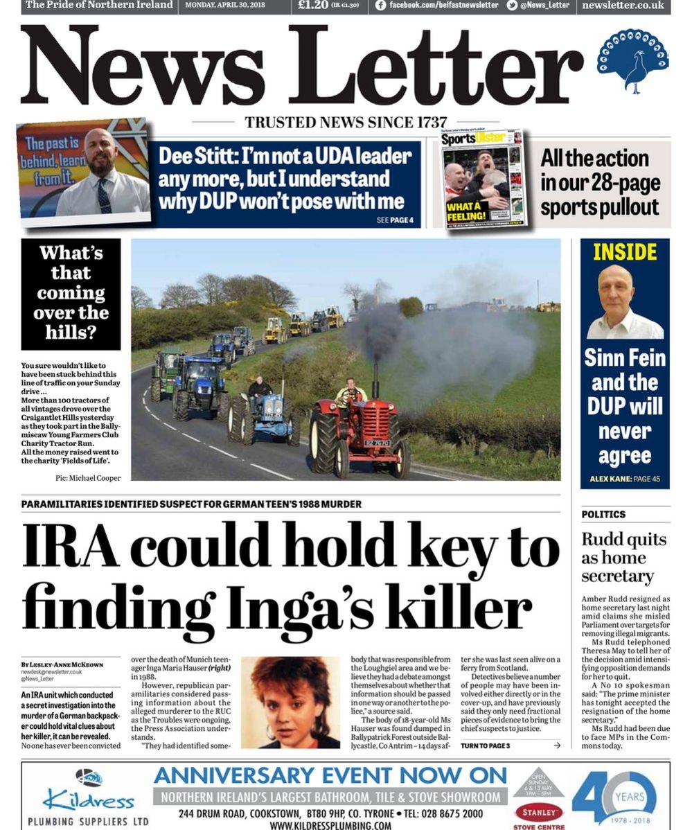 NI newspaper review: Barnier border warning and village attack - BBC News