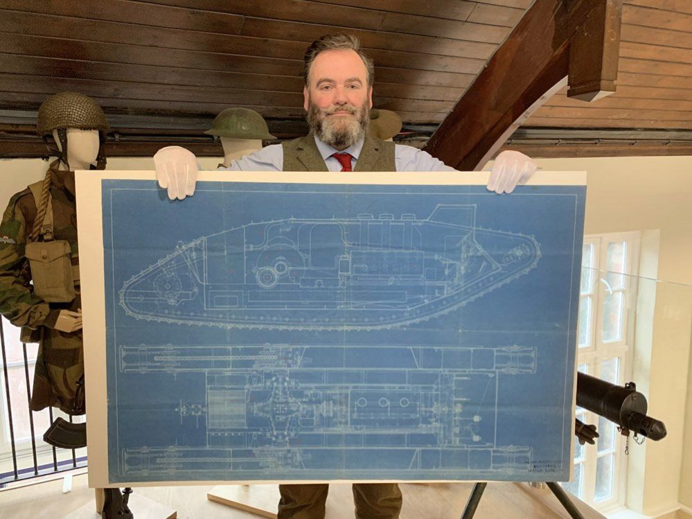 Mark I tank: Blueprint for first ever tank bought at auction - BBC News