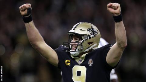 Drew Brees: New Orleans Saints quarterback sets two NFL records - BBC Sport