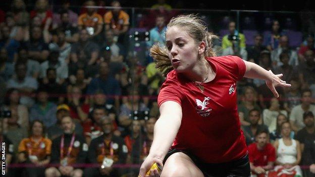 Tesni Evans loses after making US Open history - BBC Sport
