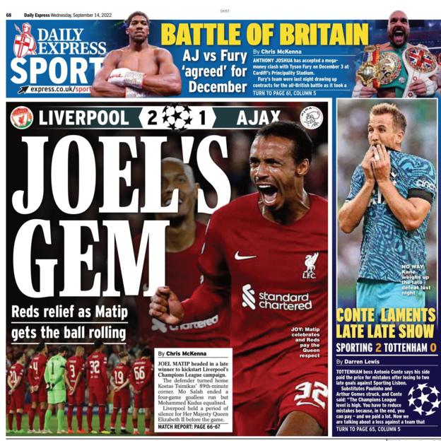 Wednesday's sport pages - BBC Sport