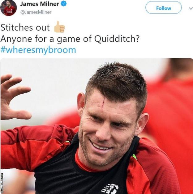 James Milner: Liverpool midfielder's best tweets as he prepares for ...