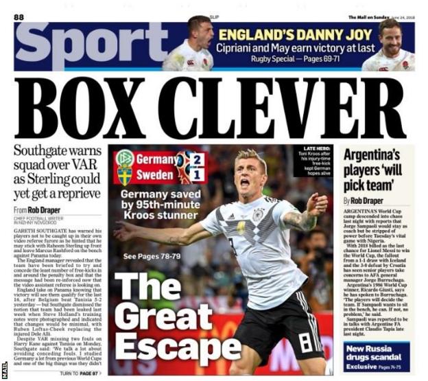 Sunday's sports pages - BBC Sport