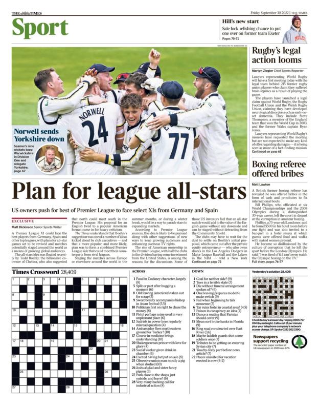 Friday's back pages - BBC Sport