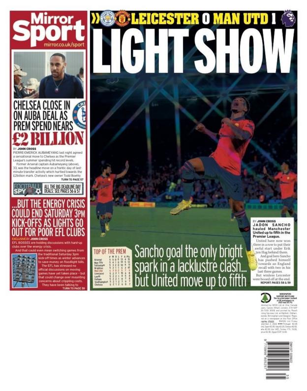 Friday's sports pages - BBC Sport