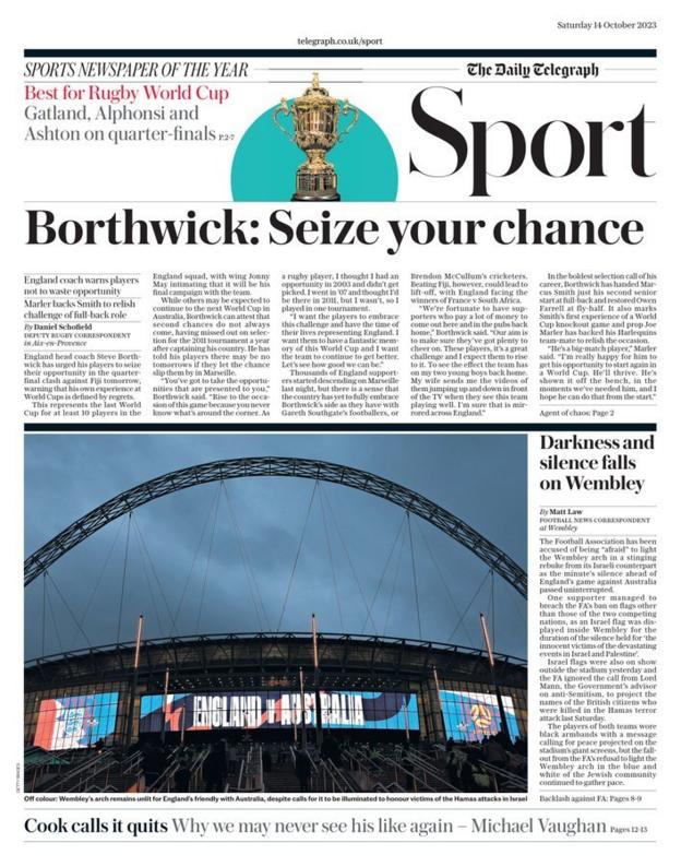Saturday's back pages - BBC Sport