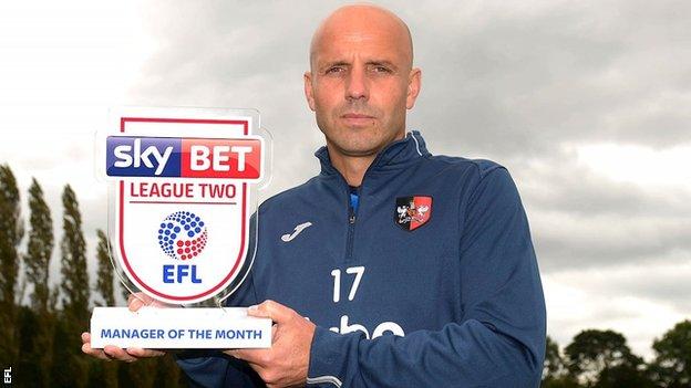 Exeter City's Paul Tisdale wins first manager of the month award after ...