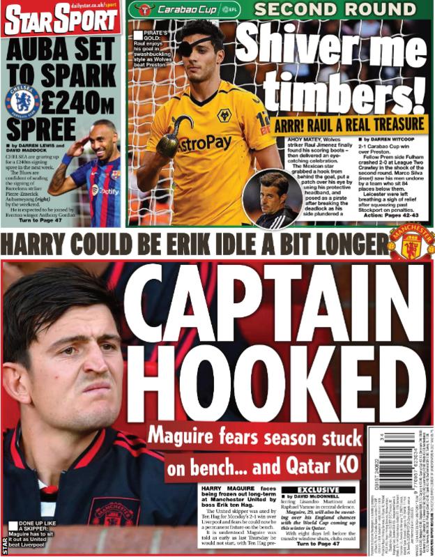 Wednesday's sports pages - BBC Sport