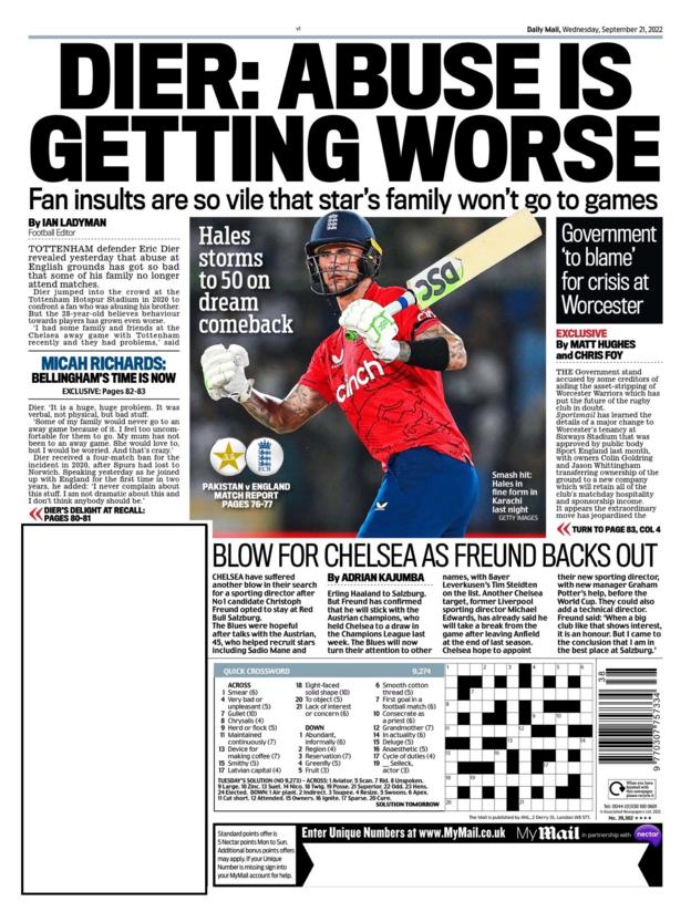 Wednesday's back pages - BBC Sport