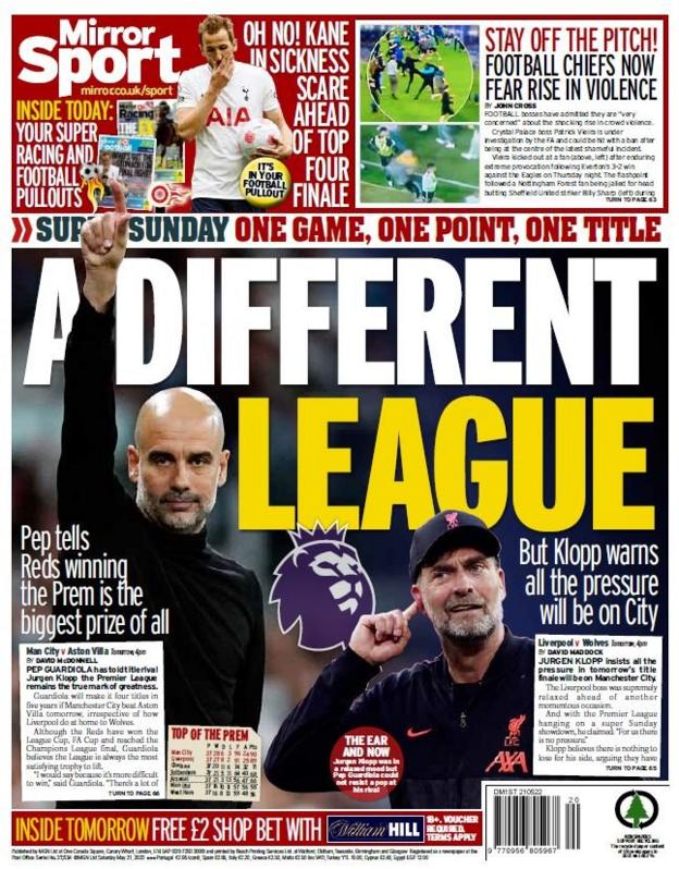 Saturday's back pages - BBC Sport