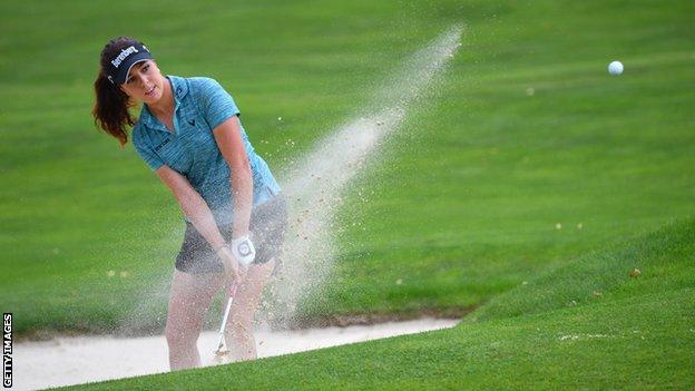 Evian Championship: England's Georgia Hall three shots off lead - BBC Sport