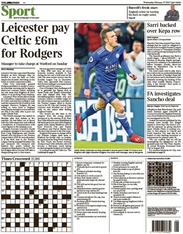 Wednesday's back pages - BBC Sport