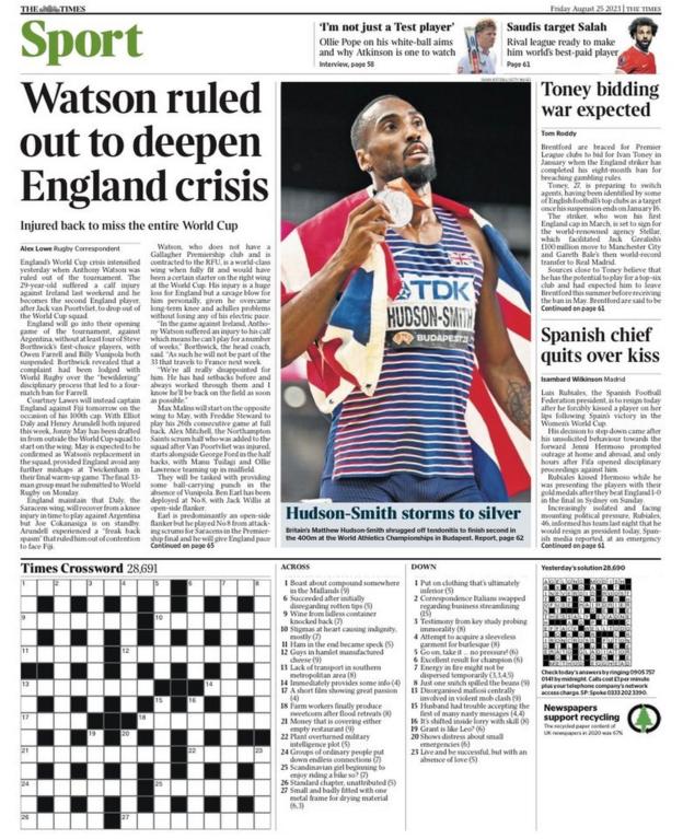 Friday's back pages - BBC Sport