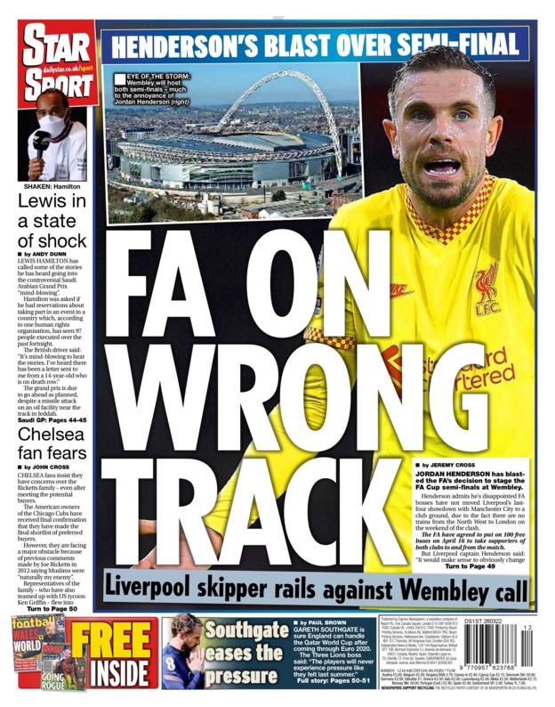 Saturday's back pages - BBC Sport