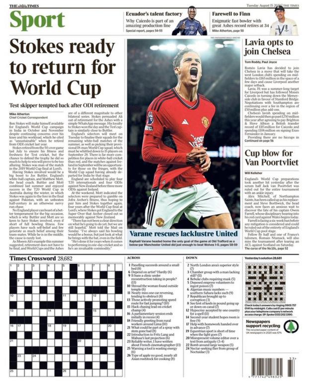 Tuesday's back pages - BBC Sport