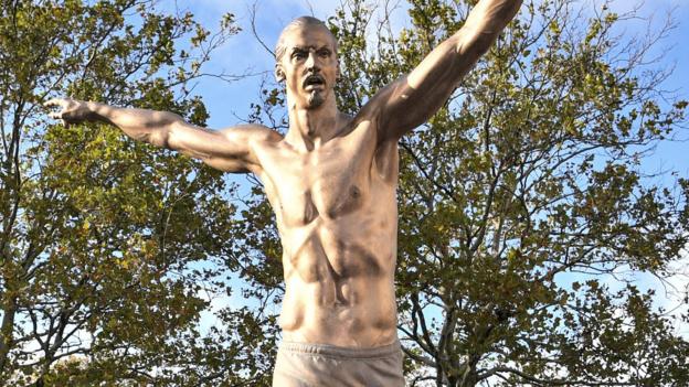 Zlatan Ibrahimovic: Swedish striker's new bronze statue vandalised ...
