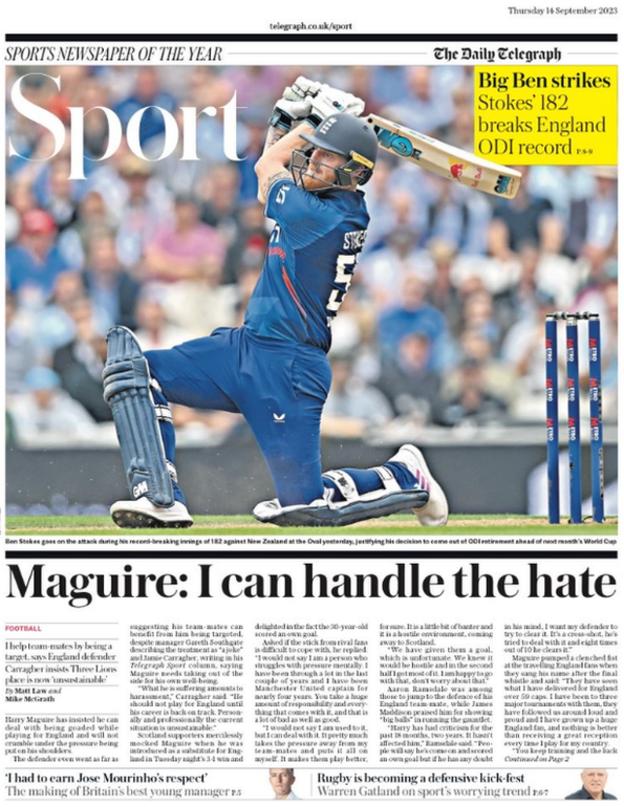 Thursday's back pages - BBC Sport