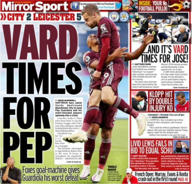 Monday's back pages - BBC Sport