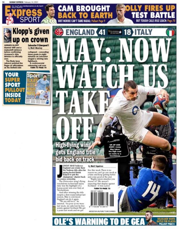 Sunday's back pages - BBC Sport