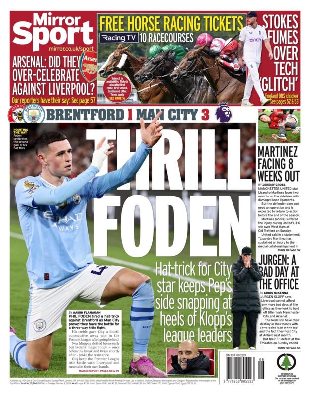 Tuesday's back pages - BBC Sport