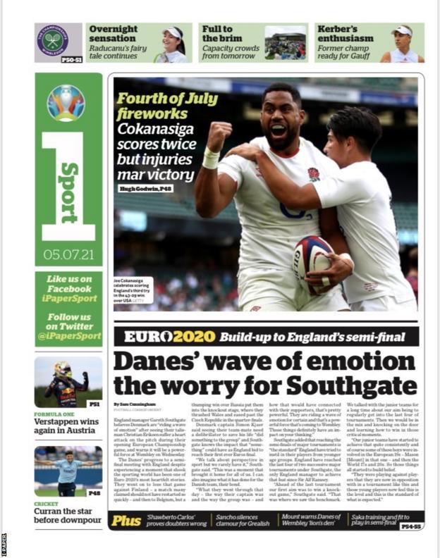 Monday's sports pages - BBC Sport