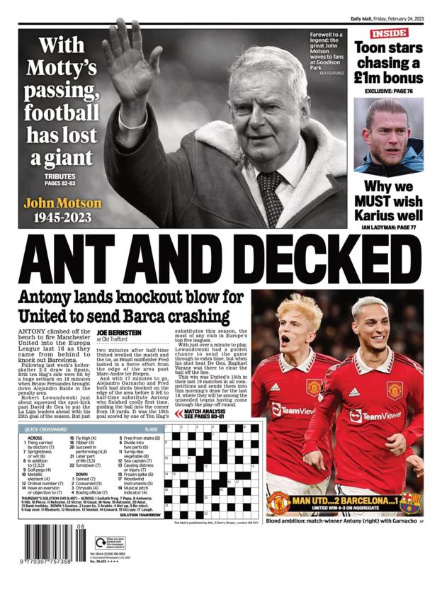 Friday's back pages - BBC Sport