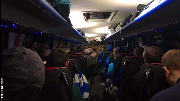 Barrow players catch lift with fans from Dover after bus breaks down ...