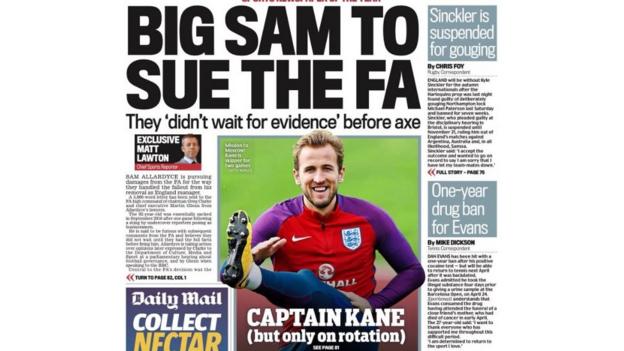 Newspaper back pages - BBC Sport