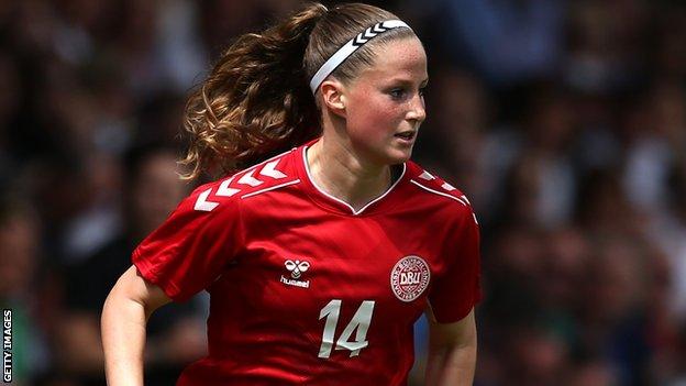 Nicoline Sorensen: Everton Women sign Denmark forward on two-year deal ...