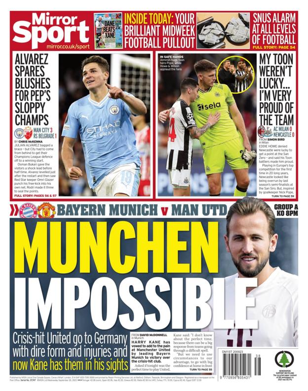 Wednesday's back pages - BBC Sport