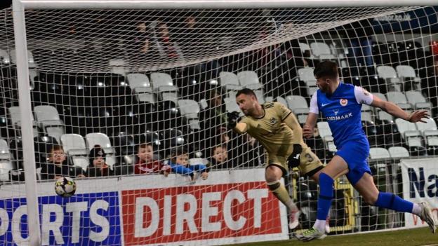 Irish Premiership: Andy Ryan double helps Larne go top as Carrick ...