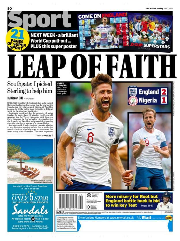 Sunday's sports pages - BBC Sport