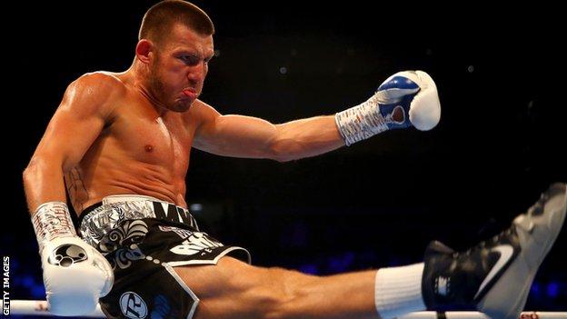 Liam Williams stops Frenchman Karim Achour at the O2 - BBC Sport