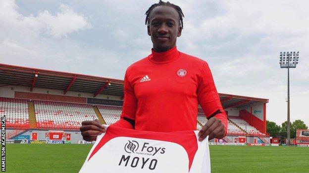 Hamilton Accies sign striker David Moyo after successful trial - BBC Sport