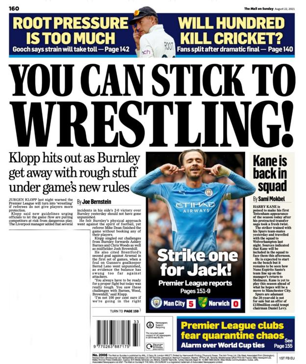 Sunday's back pages - BBC Sport