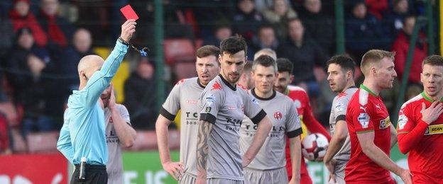 Irish Cup sixth round: Gormley hits treble as Reds beat Crues - BBC Sport