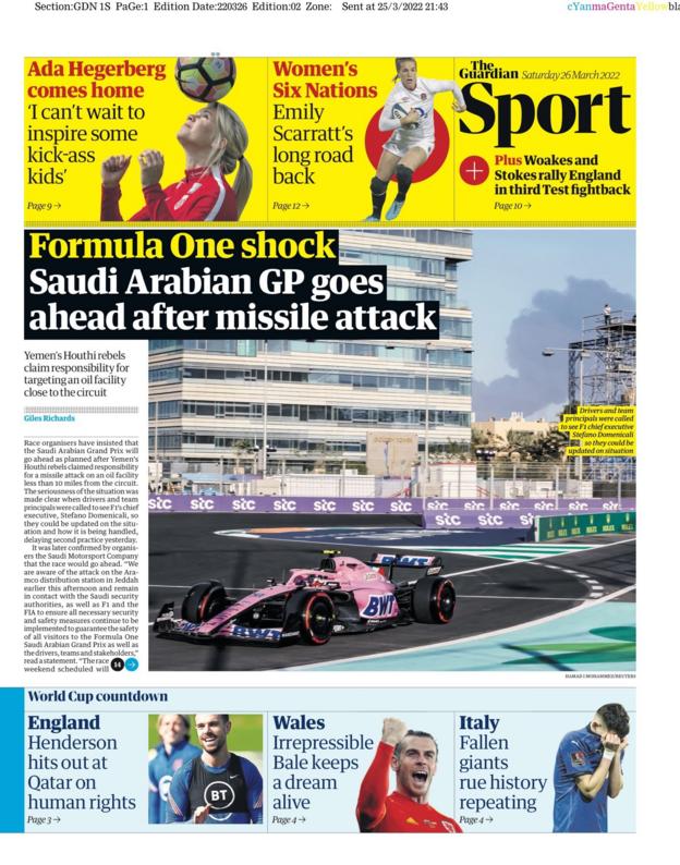 Saturday's back pages - BBC Sport
