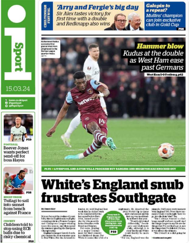 Friday's back pages - BBC Sport