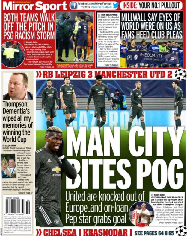 Wednesday's back pages - BBC Sport