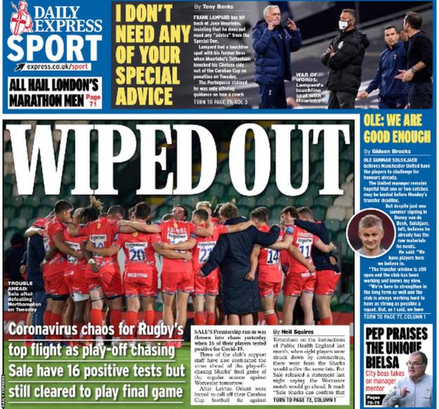 Saturday's back pages - BBC Sport
