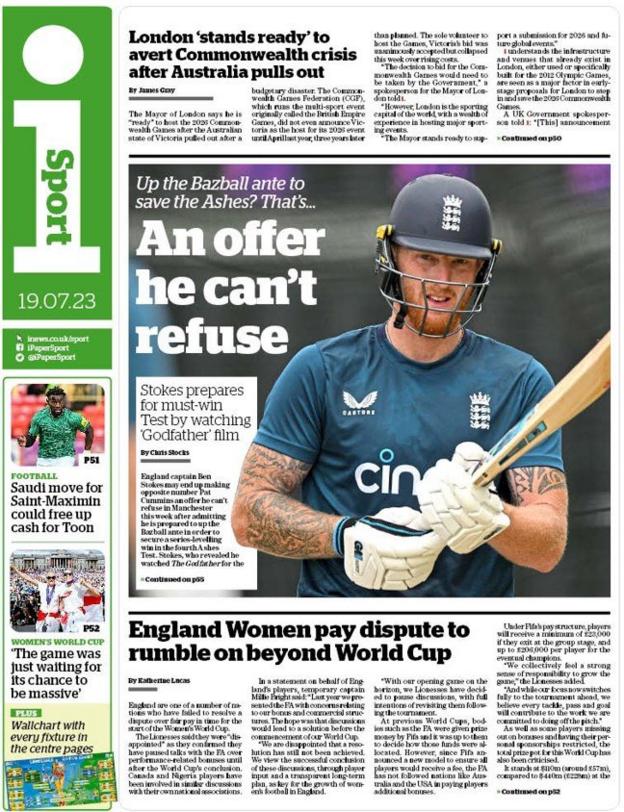 Wednesday's back pages - BBC Sport