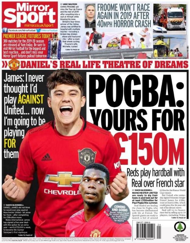 Thursday's back pages - BBC Sport