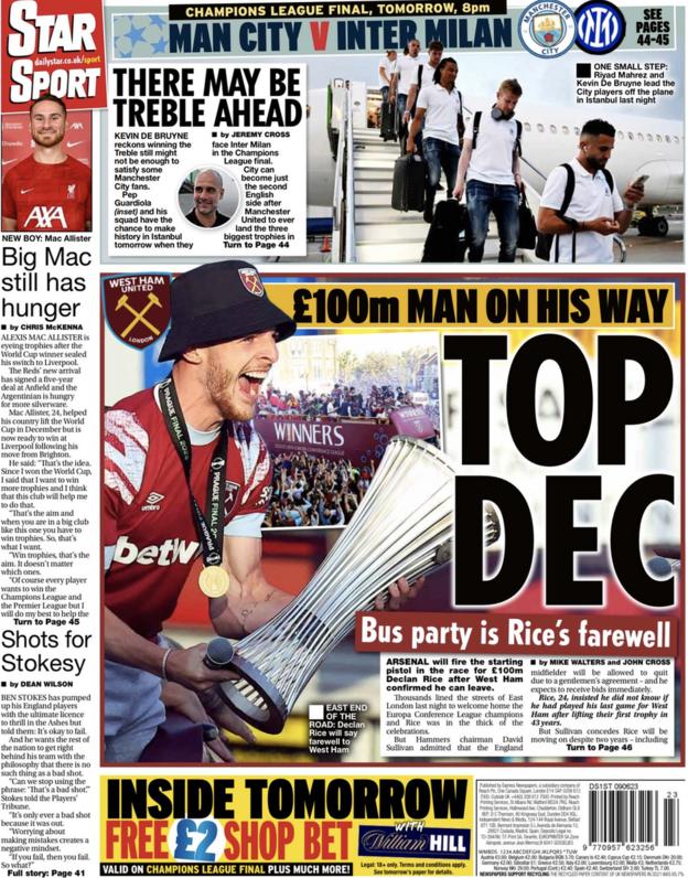 Friday's back pages - BBC Sport
