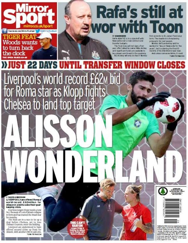 Papers for Wednesday - BBC Sport