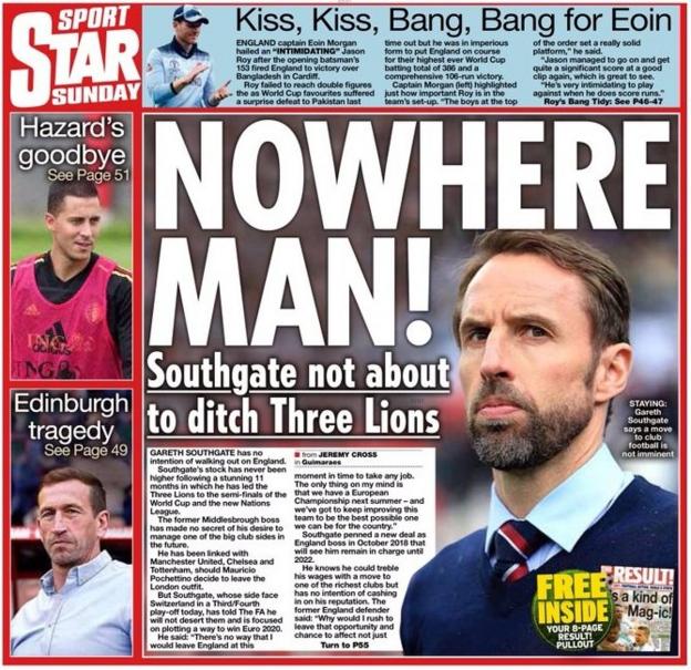 Sunday's back pages - BBC Sport