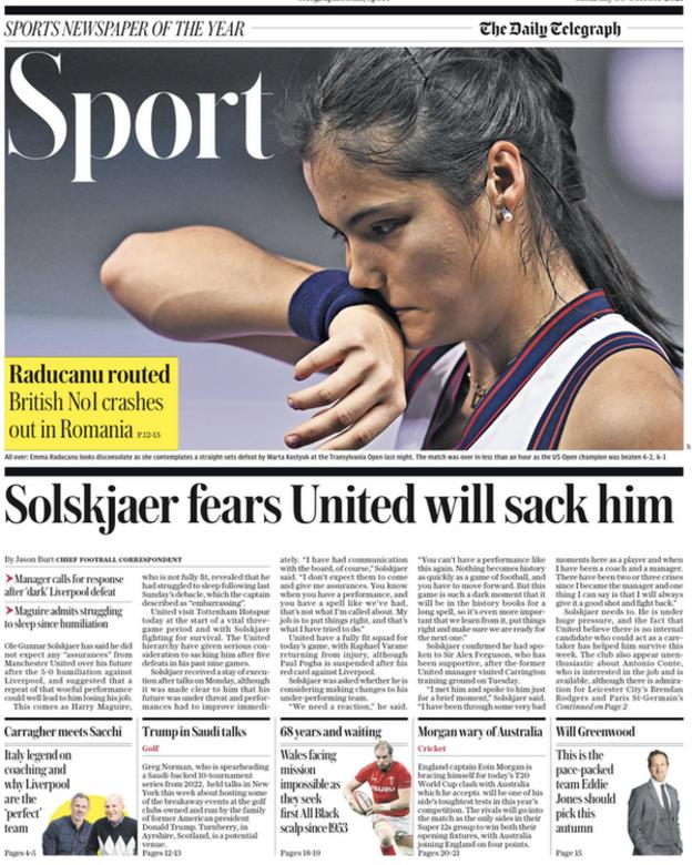 Saturday's back pages - BBC Sport