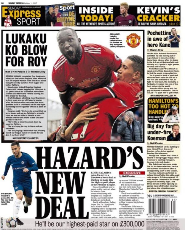 Newspaper backpages - Sat 30/09 - BBC Sport