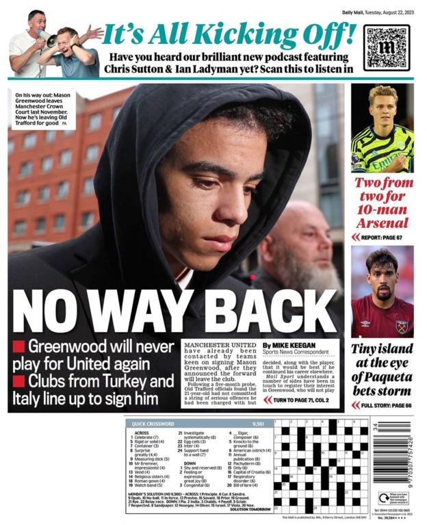 Tuesday's papers - BBC Sport