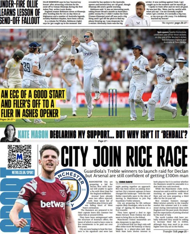 Friday's back pages - BBC Sport